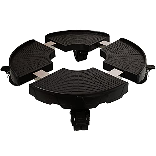 CASIMR Plant Caddy with Wheels, Heavy Duty 440lbs Capacity Rolling Plant Stand, 15-19 Inch Adjustable Indoor Outdoor Plant Dolly, Round Plant Roller Base Flower Pot Rack Holder Trolley Casters Tray
