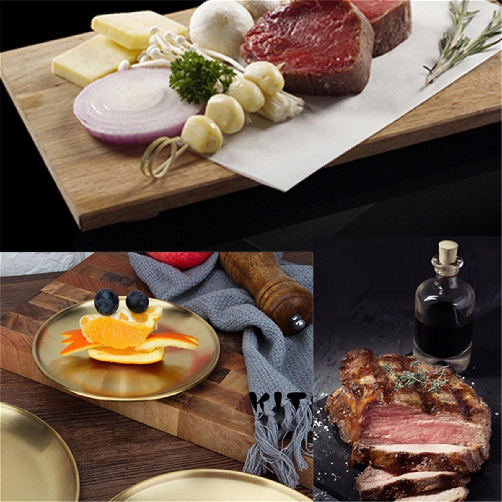 Bayetss Stainless Steel Round Dishes Round Pizza Pan Pizza Tray Barbecue Dish Pizza Baking Sheet Bakeware for Baking Camping,20cm