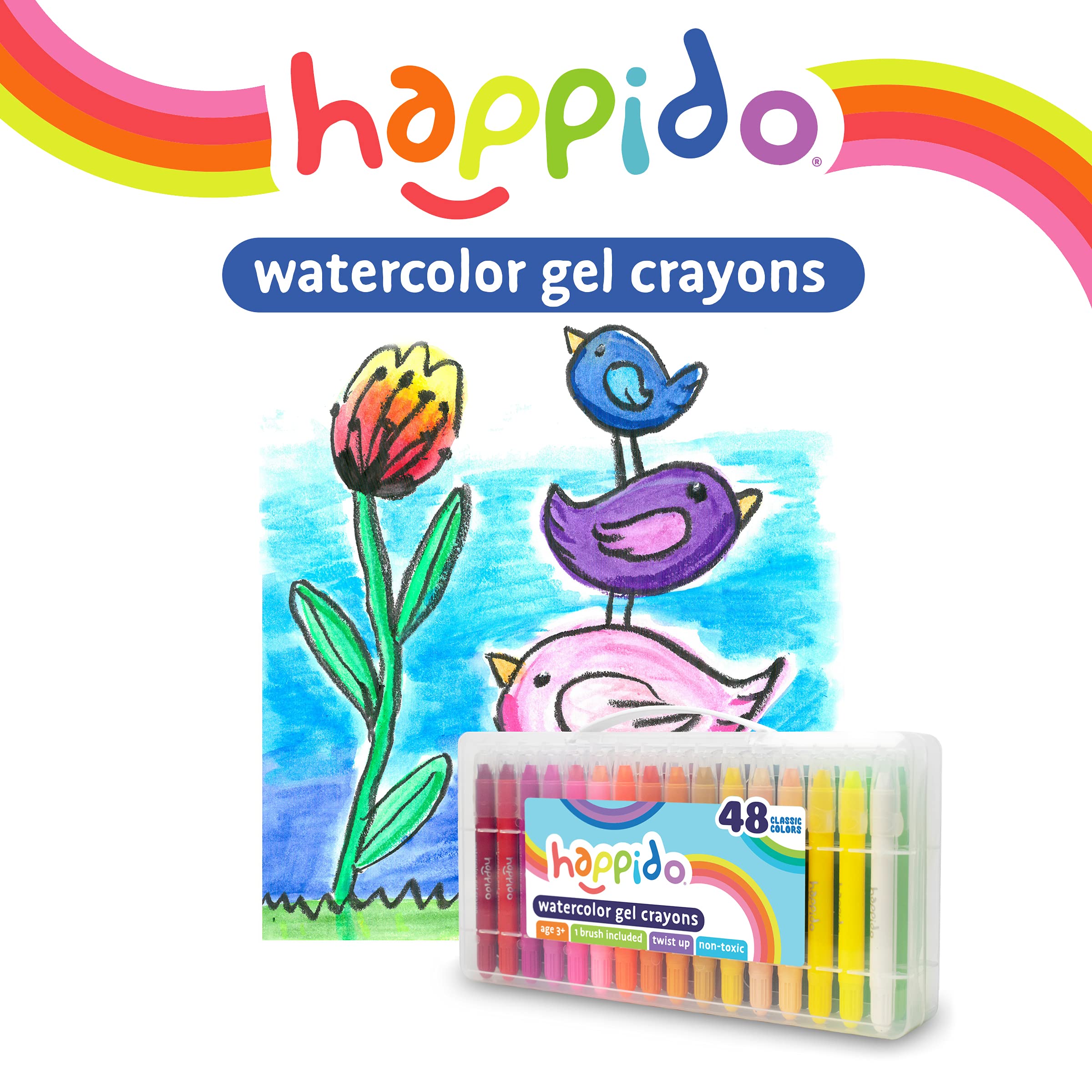 Happido Watercolor Gel Crayons - 48 PC Set
