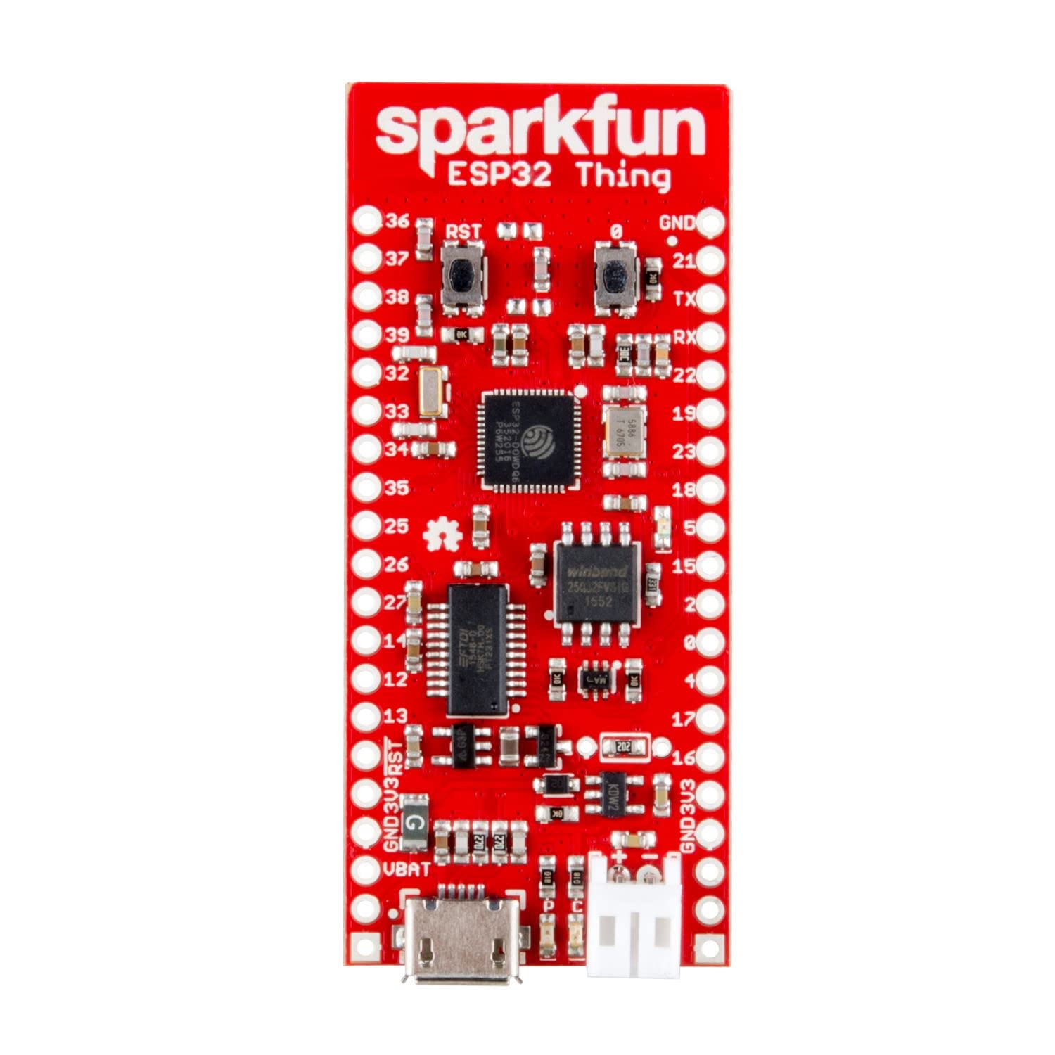 SparkFun ESP32 Thing Developement Board WiFi & microcontroller Compatible with Bluetooth for IoT & prototyping Projects w/Integrated LiPo Battery Charger 4MB Flash Memory 3 to 3.6V Operating Range