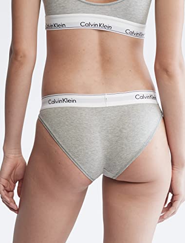 Calvin Klein Women's Modern Cotton Stretch Bikini Panty, Grey Heather, Large