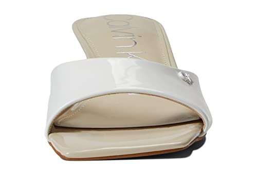 Calvin Klein Women's Fabian Heeled Sandal, White 140, 8.5