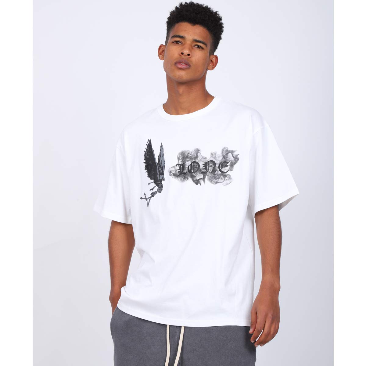 Arnodefrance V Letter Print Tshirt Hip Hop Tee shirt Cotton Short sleeve Crew neck Tee White