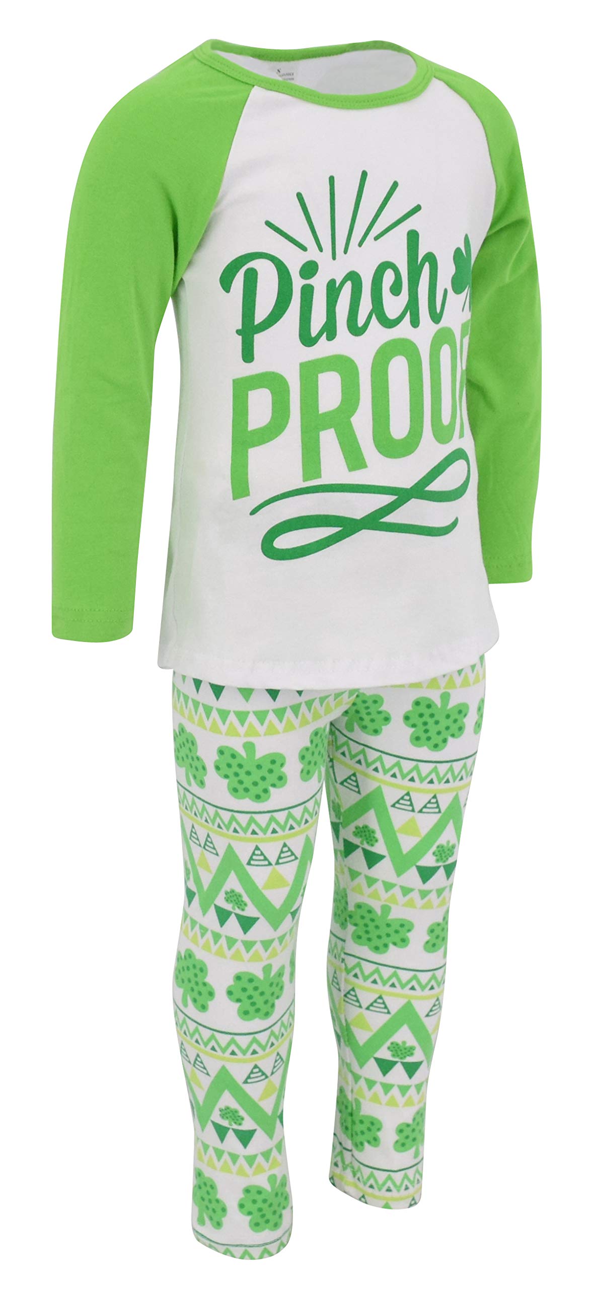 Unique Baby Girls St Patrick's Day Pinch Proof Legging Set (7/XXL, Green)