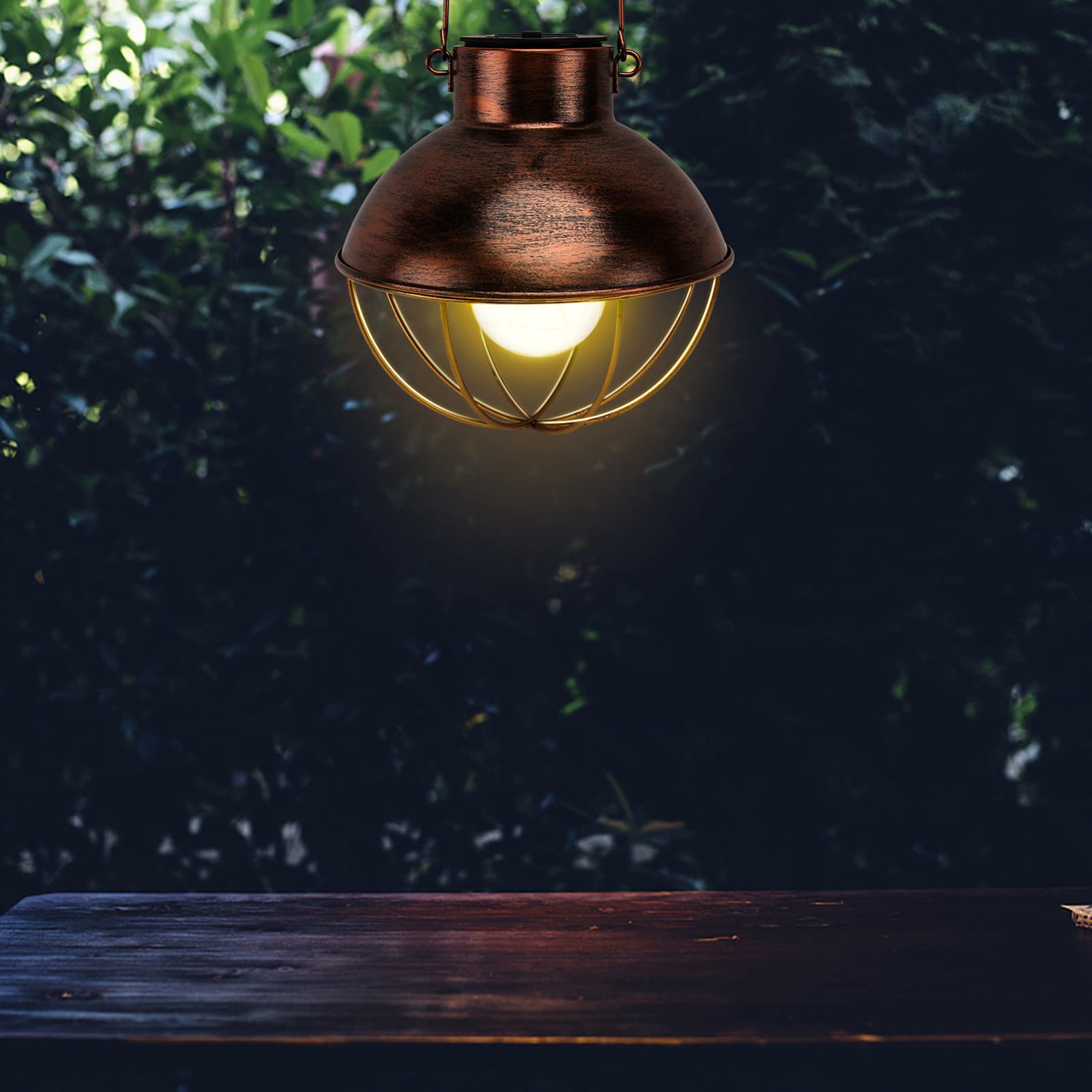 Happyyami 1pc Solar Tungsten Lamp Light for Outdoor Atmosphere Garden Lantern Tree-Mounted Solar Light Hanging Solar Lanterns Waterproof Bulb Lantern Patio Decor Lawn Portable Iron