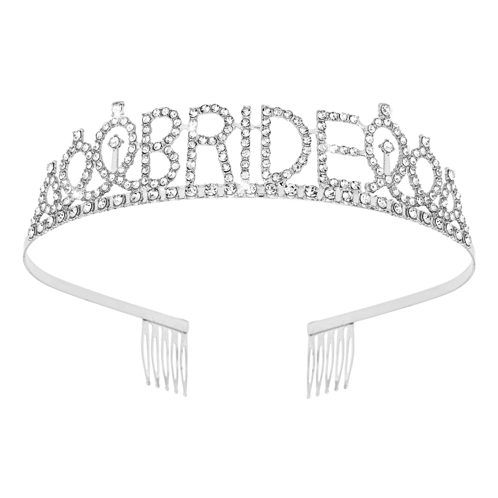 BAHABY Bachelorette Party Decorations, Wedding Tiaras for Bride, Silver Tiara, Bridal Shower Decorations, Bachelorette Party Favors, Bachelorette Gifts for Bride