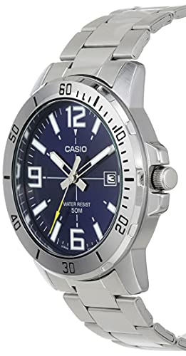 Casio MTP-VD01D-2BV Men's Enticer Stainless Steel Blue Dial Casual Analog Sporty Watch