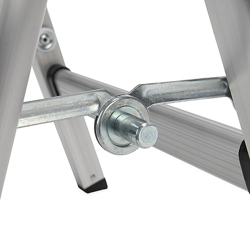 Camco Folding Metal Step Stool - Perfect for Hard to Reach Areas in Kitchens and Closets, Great as a Truck Stool, Folds for Easy Storage (43672), Silver,One Size