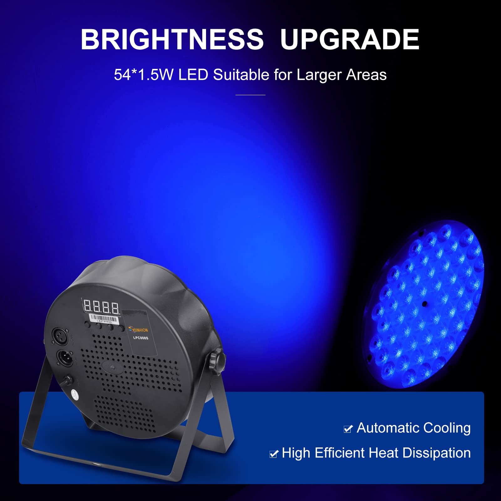 LED Stage Light 4Packs,Yunhion 90W Halloween RGB LED Par Light,9 Modes LED Uplight Party Light with DMX Sound Activated,Stage Lighting for Weeding Party Club Disco Strobe Par Light