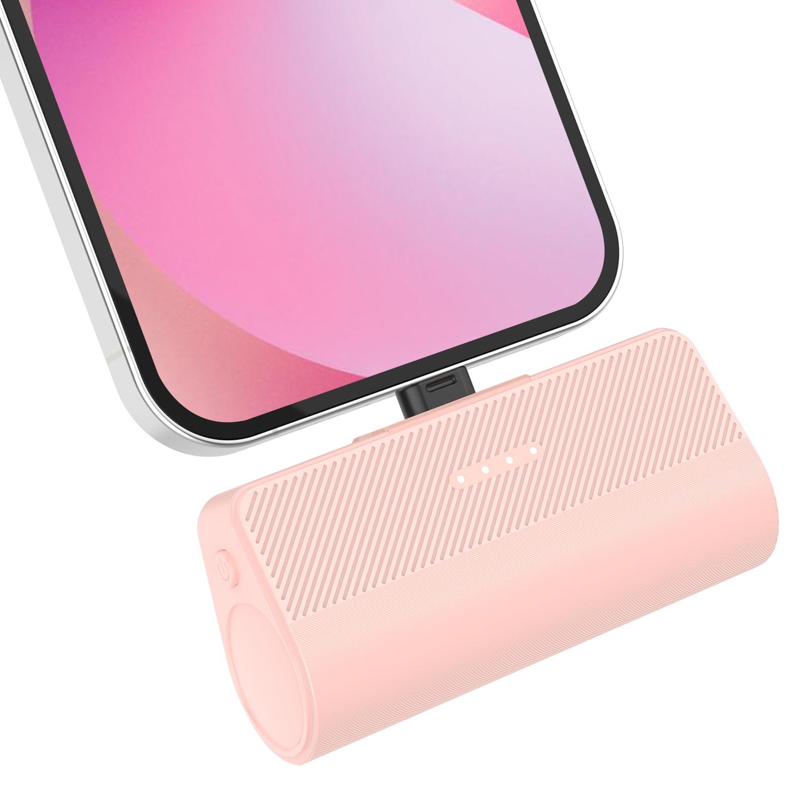 ATGIH Portable Charger for iPhone,5000mAh Ultra-Compact Small Portable Charger Compatible with iPhone 6/7/8/SE/11/XR/12/12 Pro Max/13/13 Pro Max/14/14 Pro Max/14 Plus/Airpods Series(Pink)