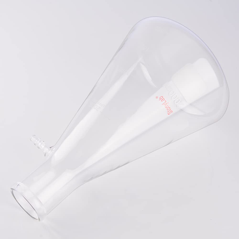 StonyLab Borosilicate Glass Filtering Flask, Bolt Neck with Tubulation (2 Pack) (2000ml)