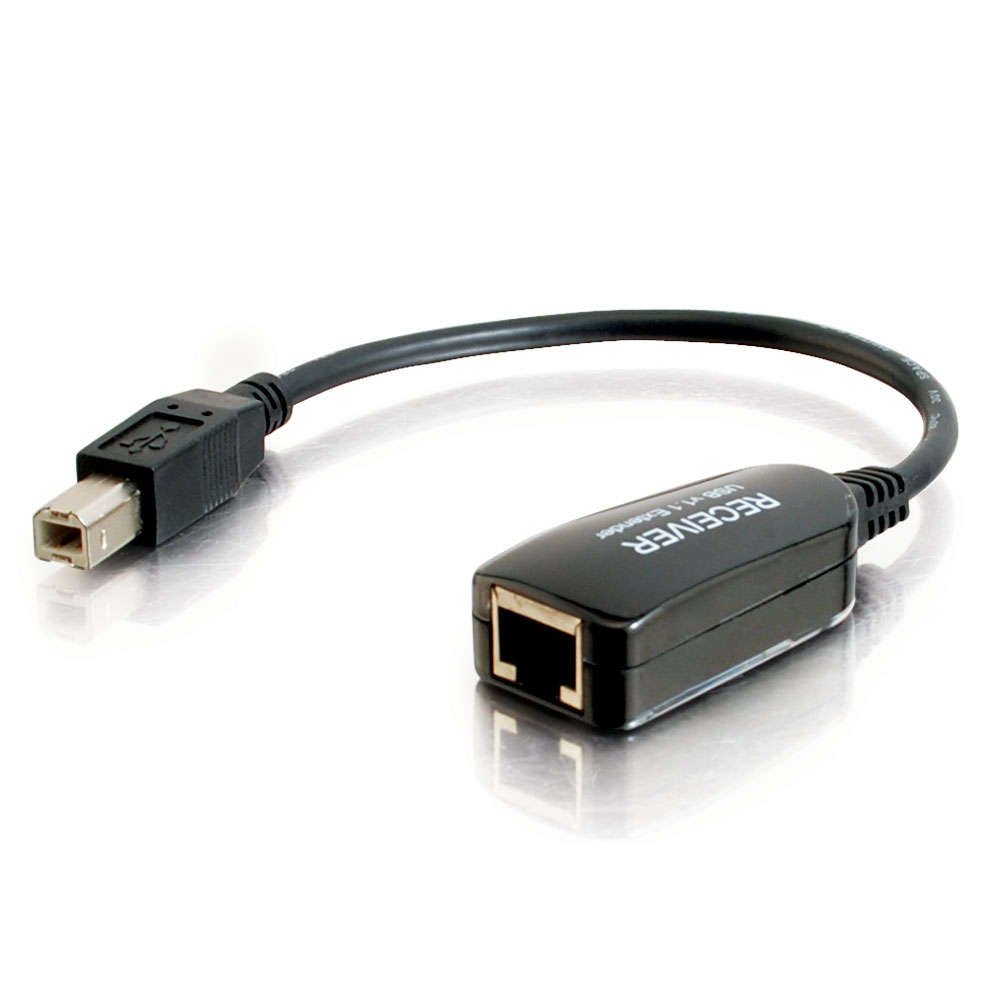 Legrand - C2G USB Extender Dongle, USB Superbooster Signal Extender, RJ45 to USB Receiver Signal Booster, Black, 1 Count, C2G 29353