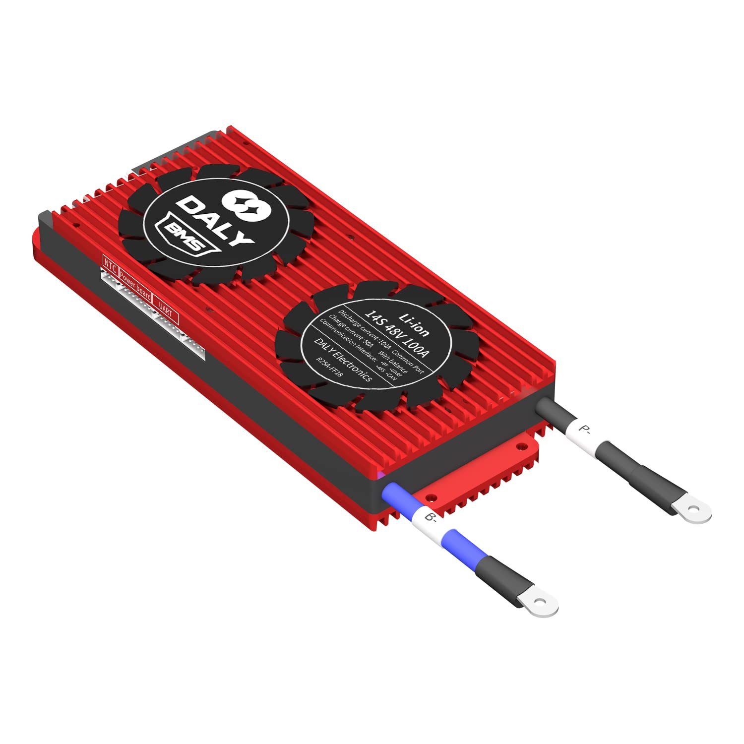DALY Smart BMS Li-ion 48V 14S 100A with UART Communication, Resetting Bluetooth Module,Common Port for RV Lithium Power Rated 3.7V Converter (Smart BMS,100A)
