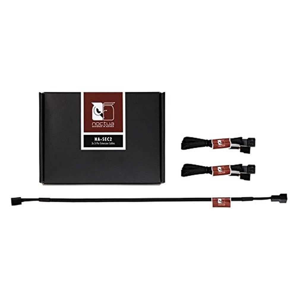Noctua NA-SEC2, 3 Pin Fan Extension Cables (30cm, Black)