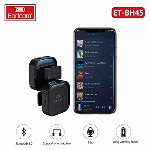 Bluetooth Headset Wireless Earpiece with Microphone for Cell Phones/iPhone/Samsung/Lg, HandsFree Calling Noise Cancelling, Single Earbud for Office Trucker Driver