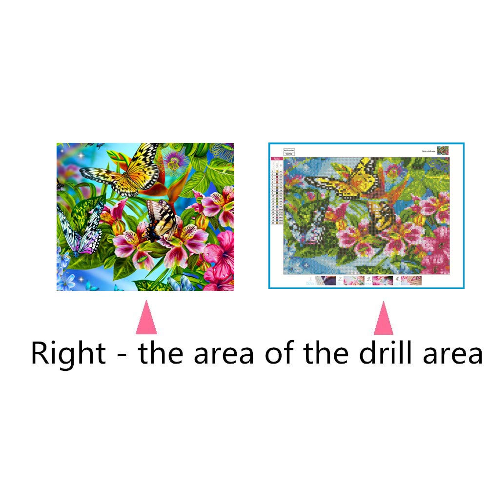 DIY 5D Diamond Painting Full Dril, Xizhendai 5D Full Embroidery Paintings Rhinestone Pasted DIY Diamond Painting Cross Stitch Home Wall Decor (Flower, 30x40cm)
