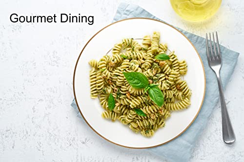 Bone China Dinnerware, 16PC Set, Service for 4, Double Gold Rim, White, Microwave Safe, Elegant Giftware, Dish set, Essential Home, Everyday Living, Display, decoration, Kitchen Dishes, Dinner set
