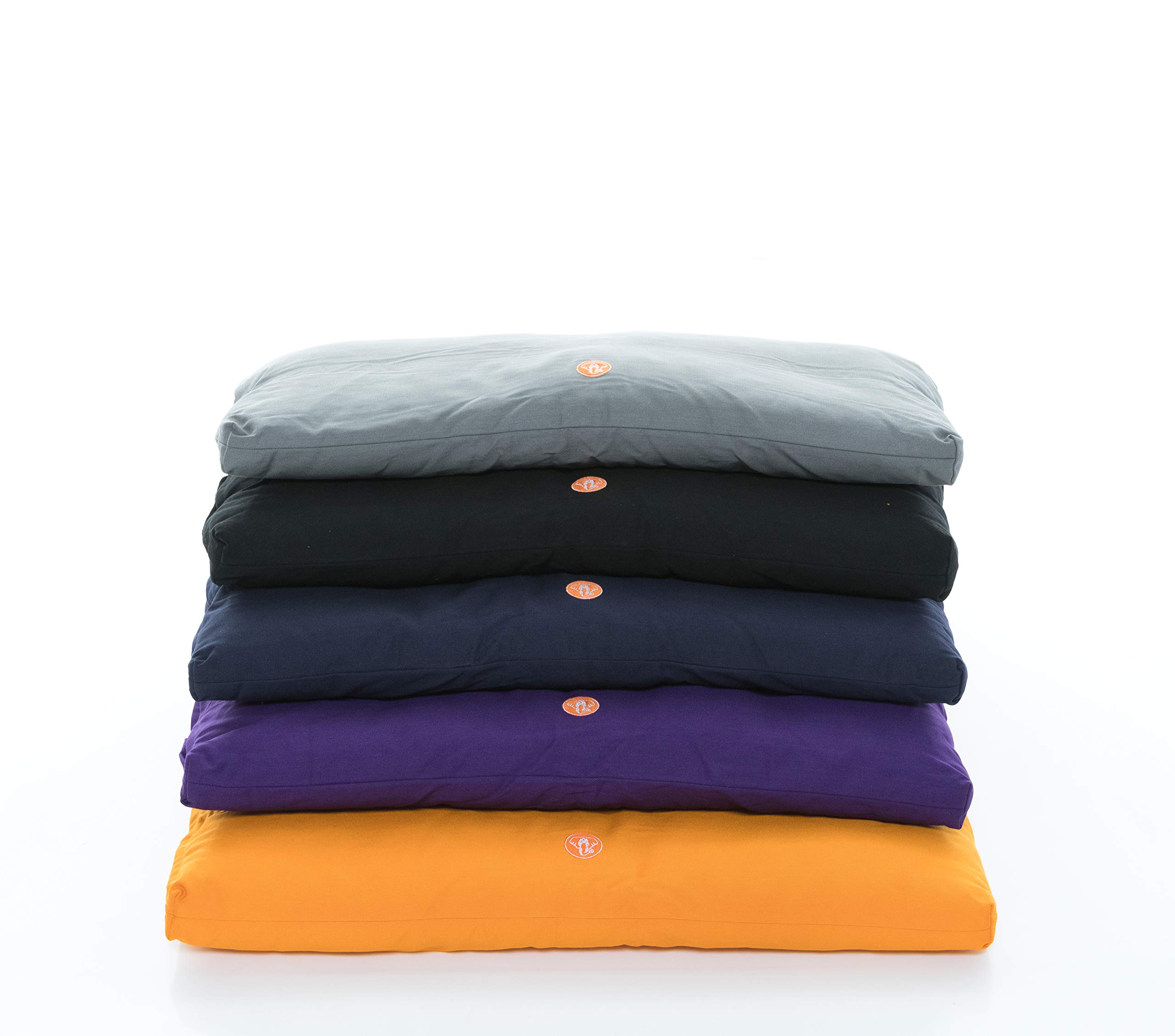 Awaken Meditation - Zabuton Cushion Yoga Mat | 100% Natural Cotton Washable Floor Cushions (Black)