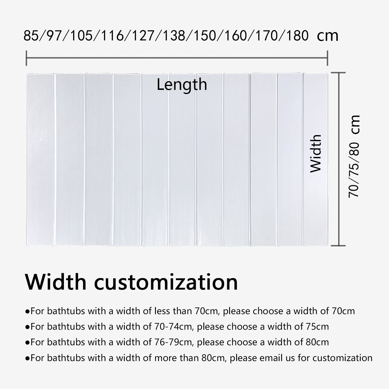 Bathtub Cover Shutter Bath Lid, PVC Waterproof Bathtub Insulation Cover Dust Board, Foldable Bathtub Tray Bathroom Rack for Books Phone Tablet, 0.6cm Thickness ( Color : White , Size : 75x150x0.6cm )