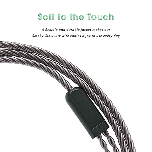Campfire Audio Smoky Glow Litz IEM Cable | MMCX Cable Replacement Headphone Cable | Glow in The Dark MMCX Connectors
