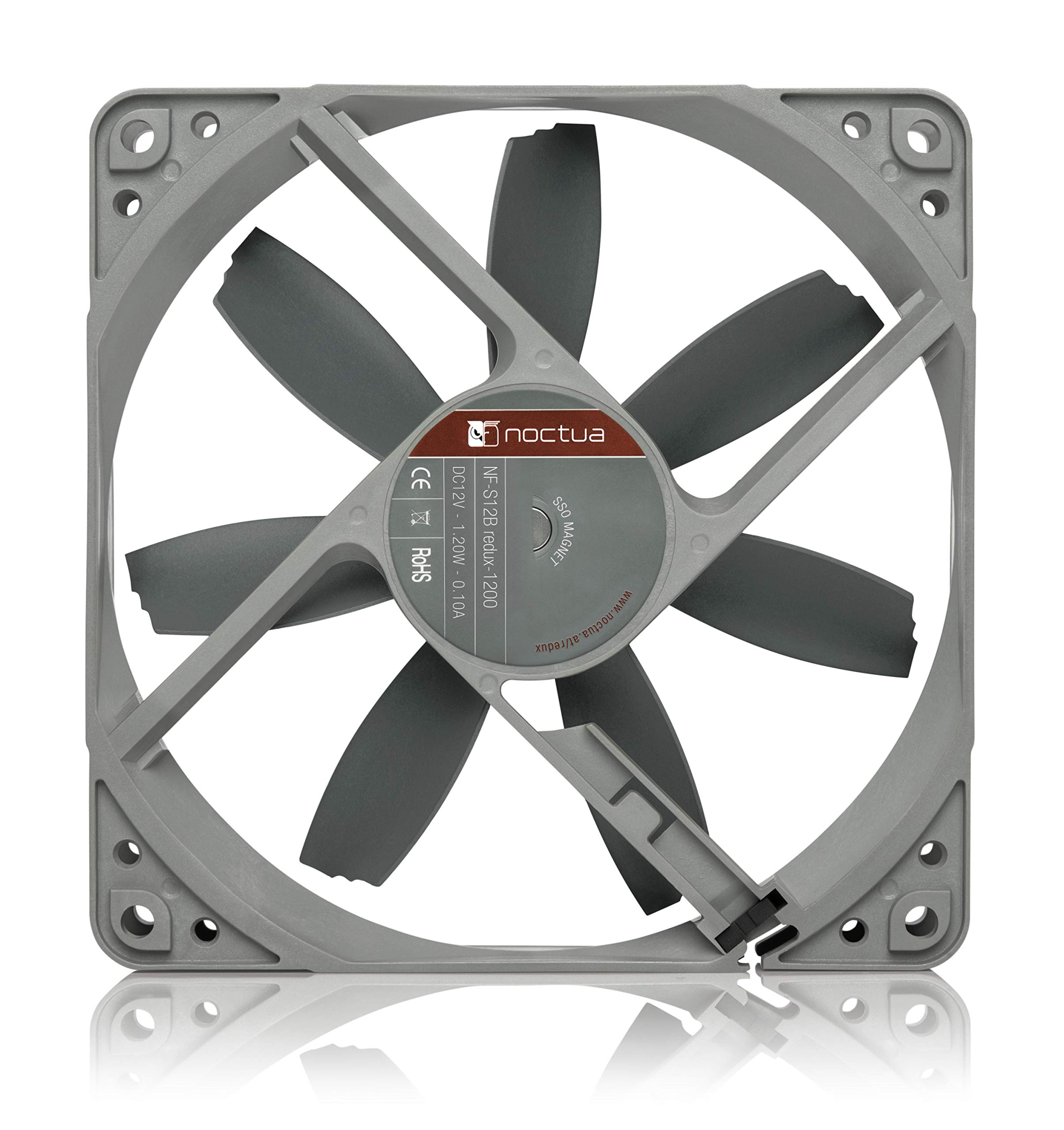 Noctua NF-S12B redux-1200, High Performance Cooling Fan, 3-Pin, 1200 RPM (120mm, Grey)