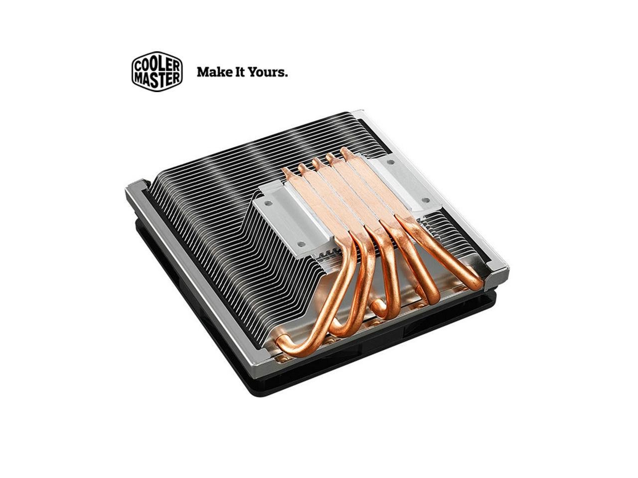 Cooler Master GeminII M5 LED - 2U Low Profile CPU Cooler with 5 Direct Contact Heatpipes & XtraFlo 120 Slim Fire Red LED PWM Cooling Fan for Intel AMD RR-T520-16PK (GeminII M5)