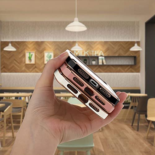 Bonoma Compatible with iPhone XR Case Love Heart Plating Electroplate Luxury Elegant Case Camera Protector Soft TPU Shockproof Protective Corner Back Cover iPhone XR Case -Black