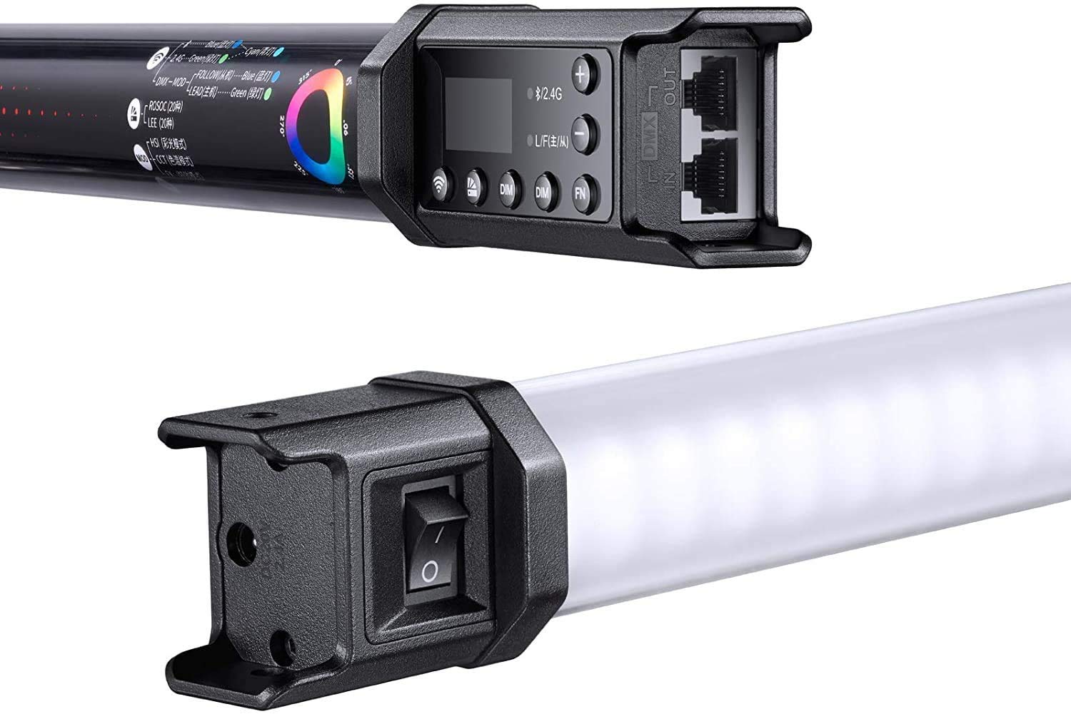 Godox TL60 RGB Tube Light,CRI 96 TLCI 98,Color Temper 2700K~6500K,100% Brightness (LUX),39 FX Effects,2.4G Wireless,Support APP Control/DMX Control (4PCS)