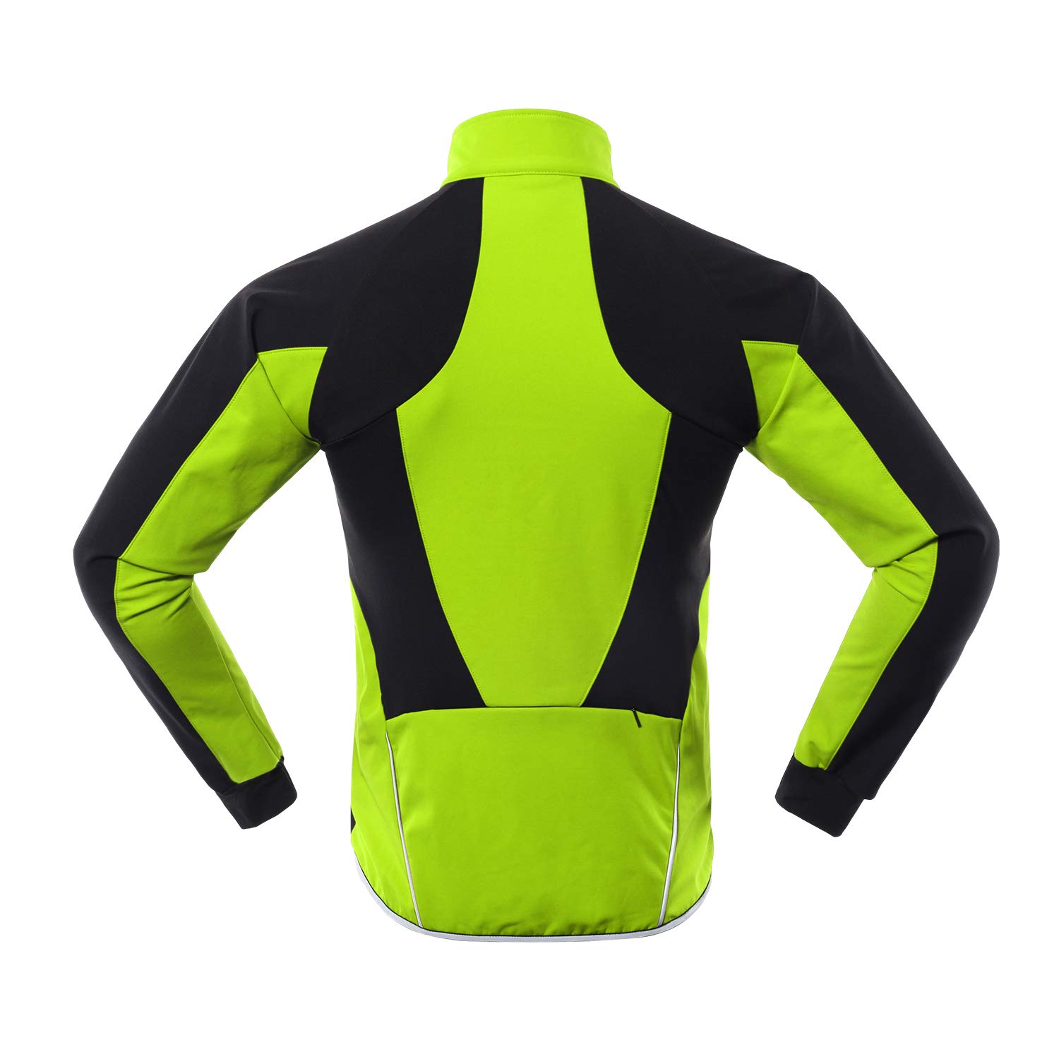 ARSUXEO Men's Winter Cycling Jacket Thermal Fleece Softshell Mountain Bike Outwear Windproof Waterproof 20B Green Size Large