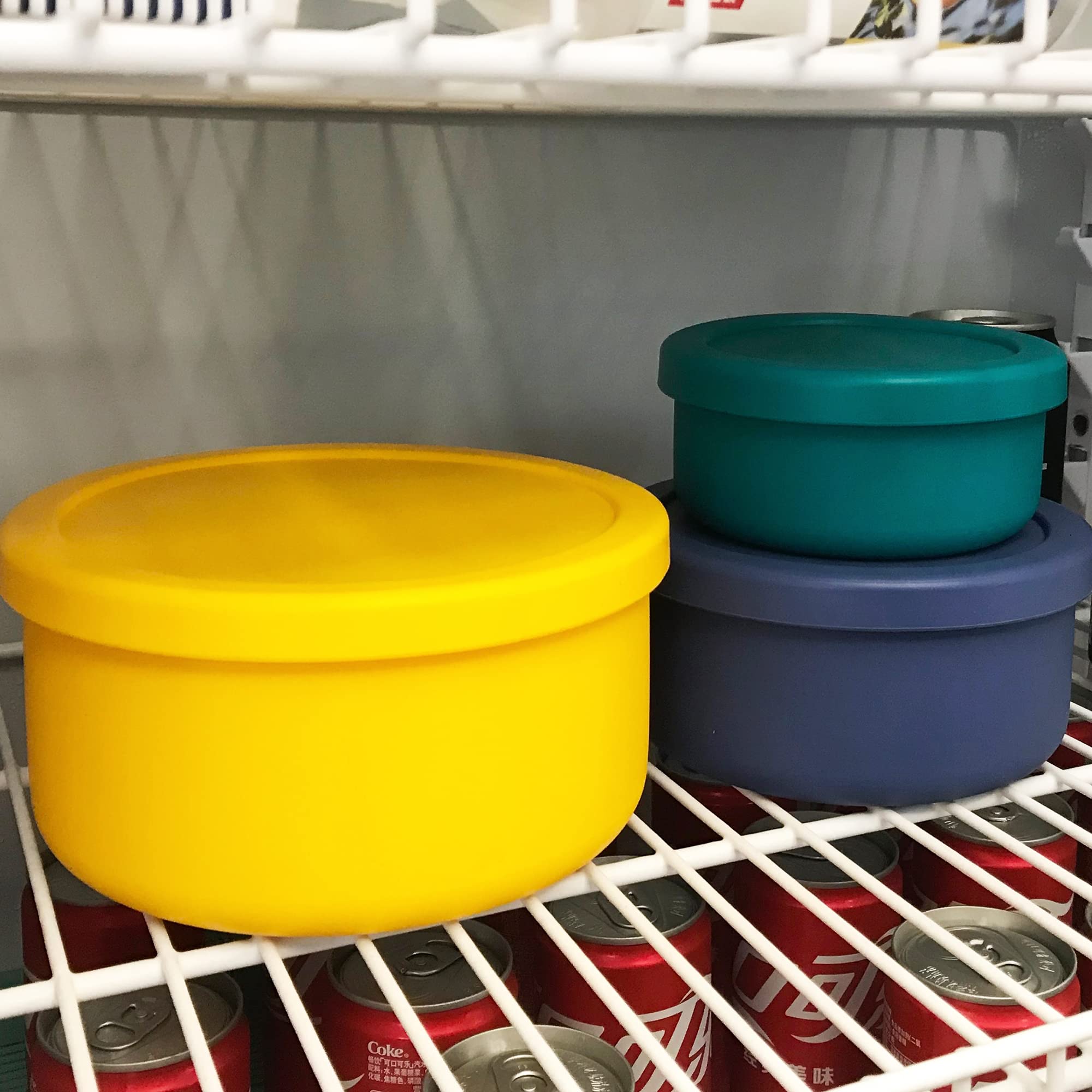 BEFOY Large Silicone Food Storage Container Set Airtight Stackable with Lids Lunch Bento Snack Box School Office Camping Hiking BPA Free
