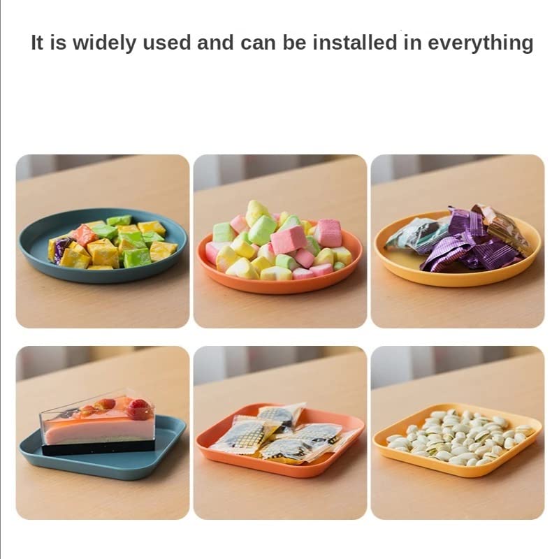 BAOSHILI Spit Bone Dish Household Food Grade 6 Inch Table Garbage Plate Snack Dessert Fruit Cake Dish Creative Home Kitchen storage tray (Square)