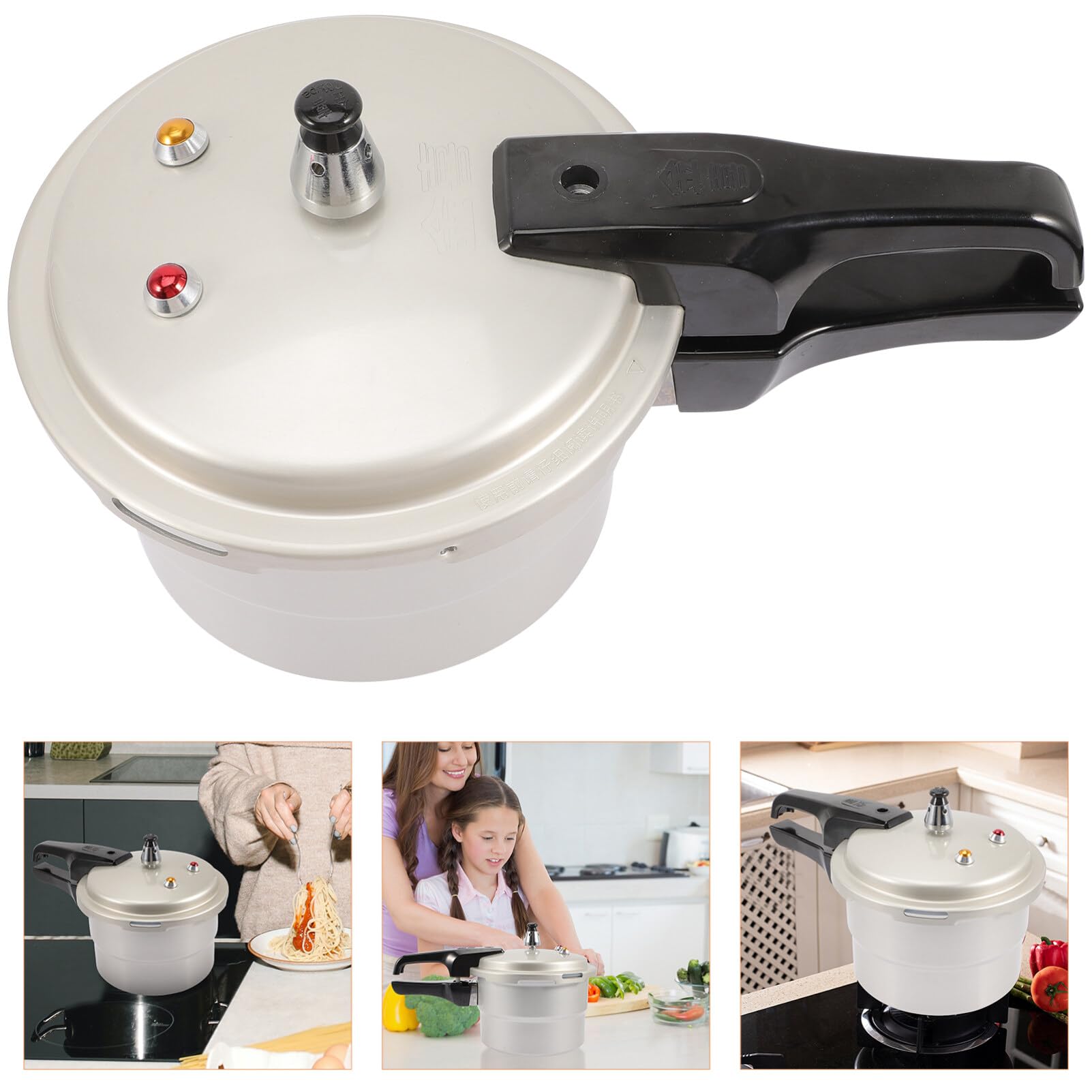 Cabilock 10 Quart Aluminum Pressure Cooker-Release Valve Aluminum Canning Pot Cooker Pot Stove Top Stove Safety