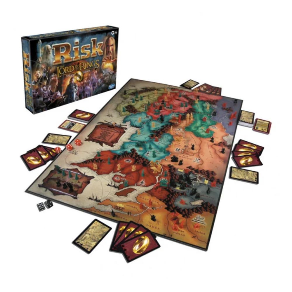 Hasbro Gaming Risk: The Lord of The Rings Trilogy Edition Strategy Family Board Games, Ages 10 and Up, for 2-4 Players (Amazon Exclusive)