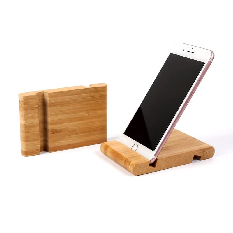 Cell Phone Stand for Desk Wood, Wooden Mobile Phone Holder, Portable Desktop Smartphone Stand, Universal Cell Phone Holder