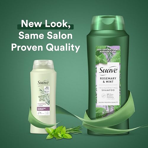 Suave Professionals Invigorating Shampoo for Dry and Damaged Hair Rosemary and Mint Paraben free and Dye free Hair 28 fl oz