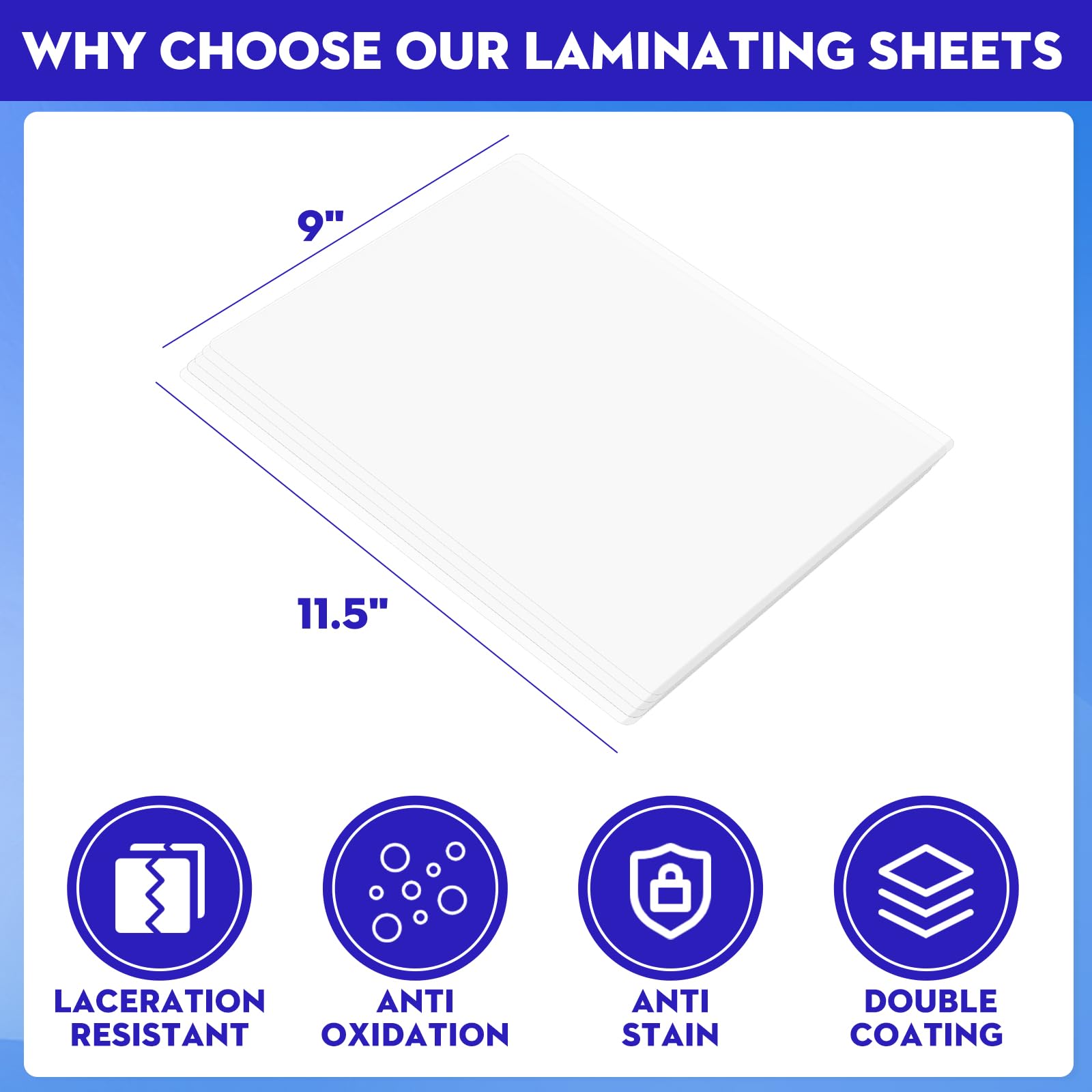 CAREGY Thermal Laminating Pouches, 200 Pack Laminating Sheets, 3 Mil, 9 x 11.5 Inches Lamination Sheet Paper for Laminator, Clear, Letter Size, Office and School Supplies