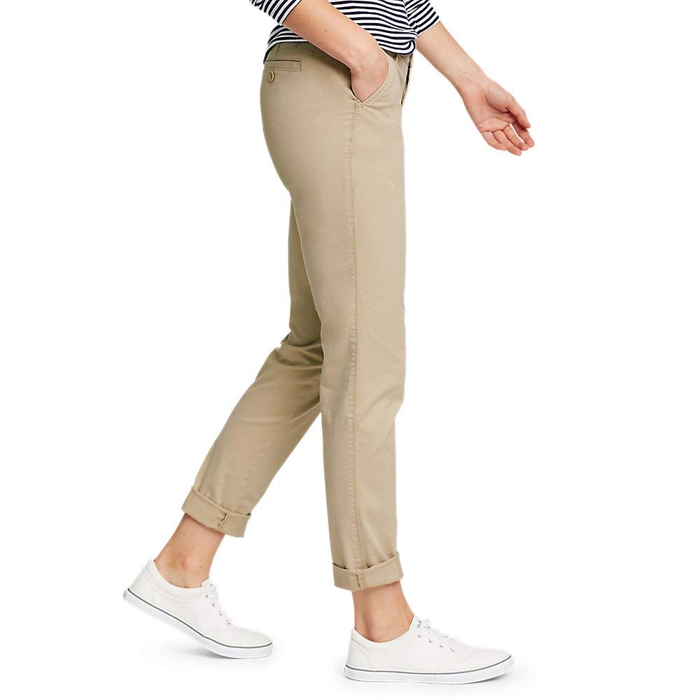 Eddie Bauer Women's Legend Wash Straight Chinos, Cloud, 10
