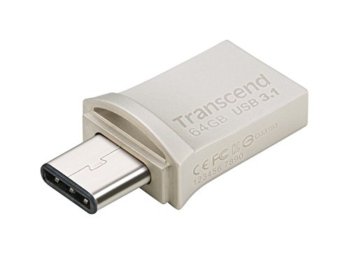 Transcend 64GB JetFlash 890S OTG Flash Drive with USB3.1 and USB Type-C Connectors