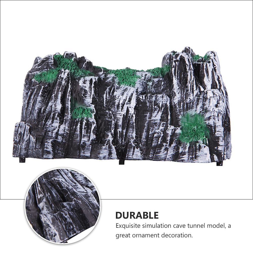 jojofuny 3pcs Plastic Railway Mountain Tunnel Train Set Accessories Simulation Model Train Railway Train Cave Tunnels for Kids Age 3 and Up, Grey