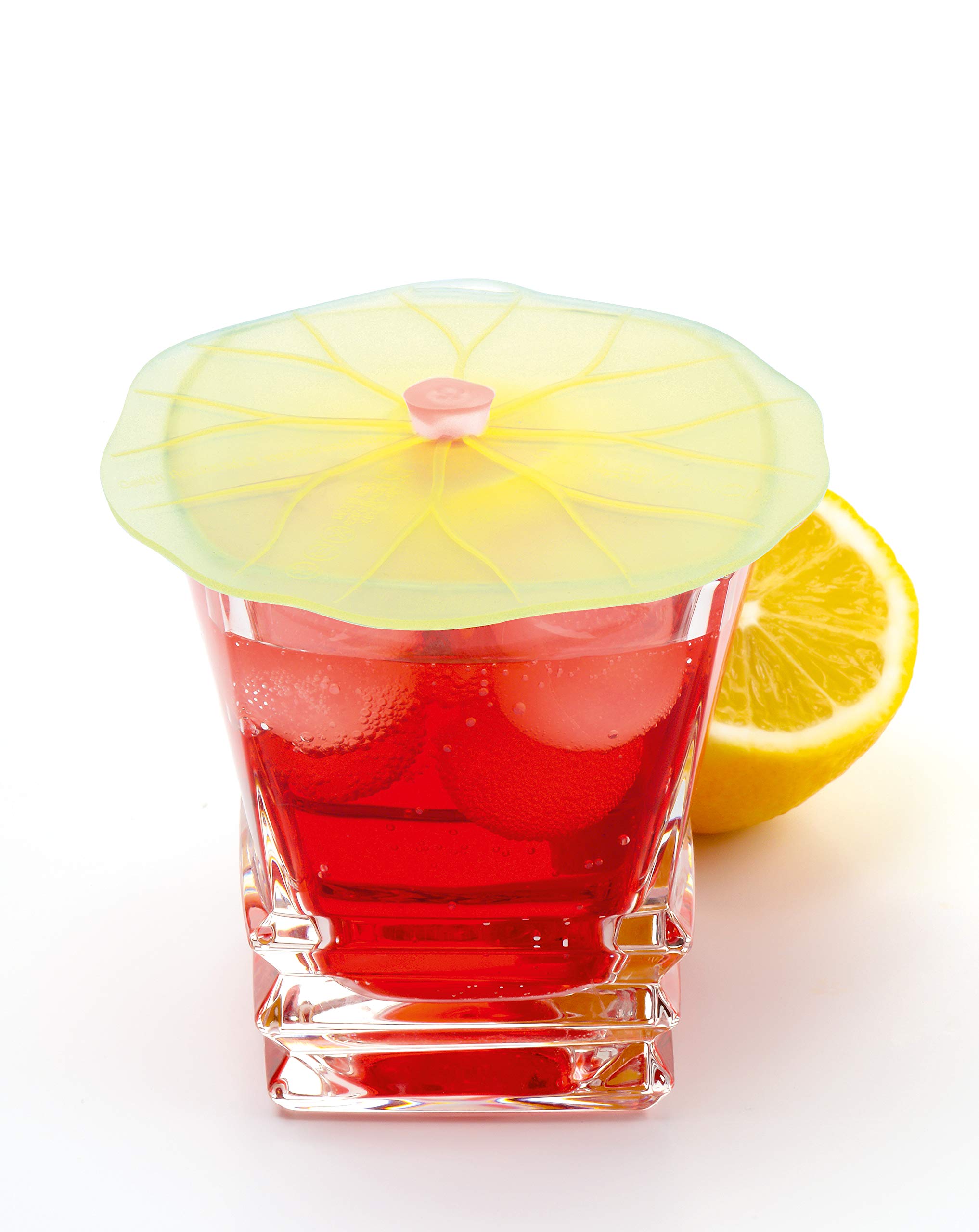 Charles Viancin - Set of 2 Lilypad 4” Silicone Drink Covers - Airtight Seal on Any Smooth-Rimmed Glass, Keep Drinks Cool or Hot, Protect from Winged Pests - BPA-Free - Oven, Freezer, Dishwasher Safe