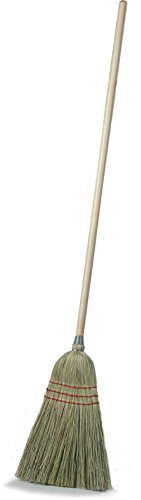 Carlisle 4134967 Warehouse Broom with Wood Handle, 10" Bristle Trim, 1" Height, 1" Width, 55" Length, Corn Blend, Natural