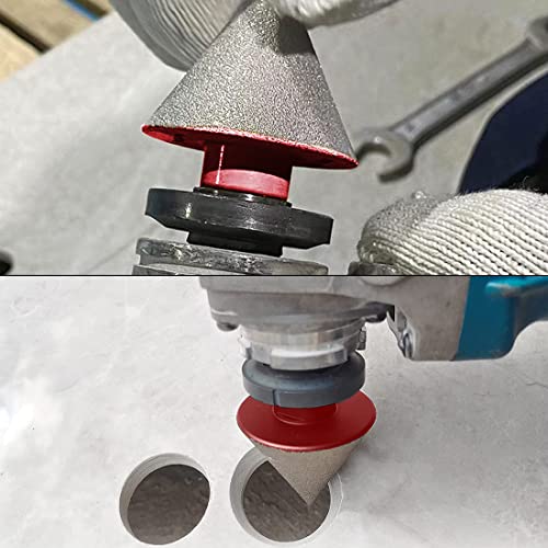 Brazed Diamond Chamfer Grinding Bit, 1-7/8In Diamond Beveling Chamfer Bits Diamond Countersink Grinding for Trimming Enlarging Reaming Granite Marble Tiles Slate Hole with 5/8β-11 Threads Rod