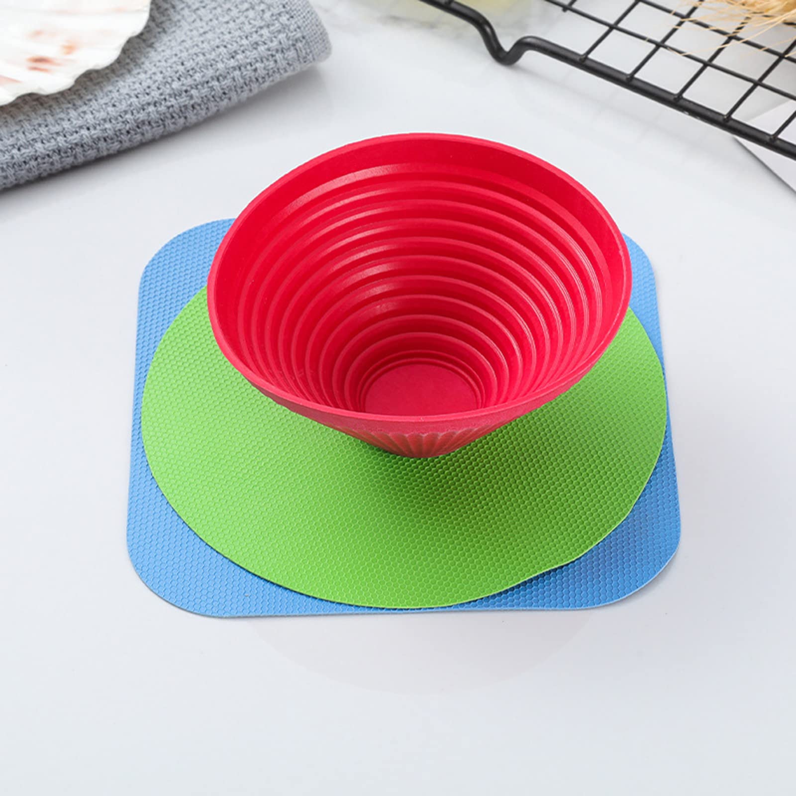 Beertoy 3 Pcs Rubber Heat Insulation Pad Rubber Grippers Rubber Jar Opener Grippers Rubber Material for Elderly Children Women Heat Insulation Pads