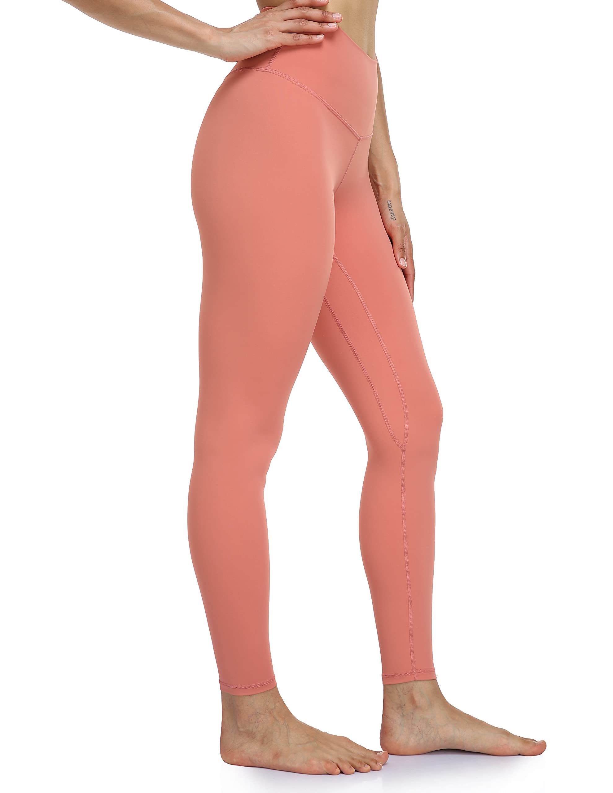 Colorfulkoala Women's Buttery Soft High Waisted Yoga Pants Full-Length Leggings(M, Coral Pink)