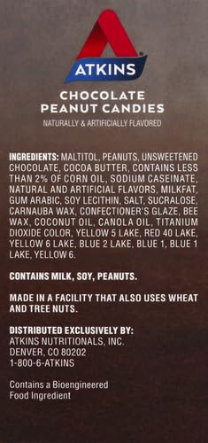 Atkins Endulge Chocolate Peanut Candies, Dessert Favorite, 0g Sugar, 20 Counts