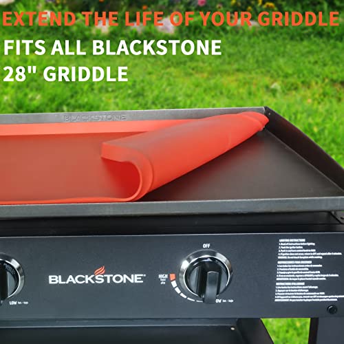 BSARTE 28 Inch Griddle Silicone Protective Mat Cover for Blackstone 28 Inch Griddle - Heavy Duty Food Grade Thicker Silicone Mat - All Season Cooking Surface Protective Cover