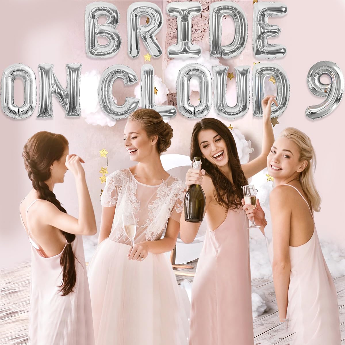 On Cloud 9 Bachelorette Decorations Cloud Bridal Shower Decorations Bride on Cloud 9 Balloon Banner Cloud Foil Balloon Diamond Balloon for Bridal Shower Wedding Shower Birthday