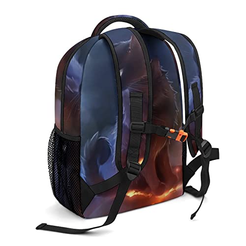 Cat Warrior Backpack Bookbag Cute Funny Printed Graphic for Book Study Travel
