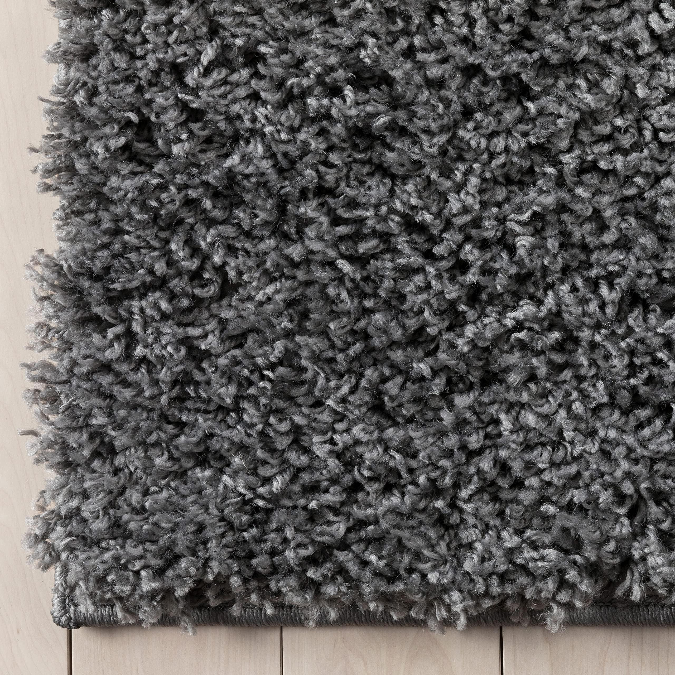 Well Woven Elle Basics | Emerson Shag Charcoal Grey | Textured Area Rug (6'7" x 9'6")