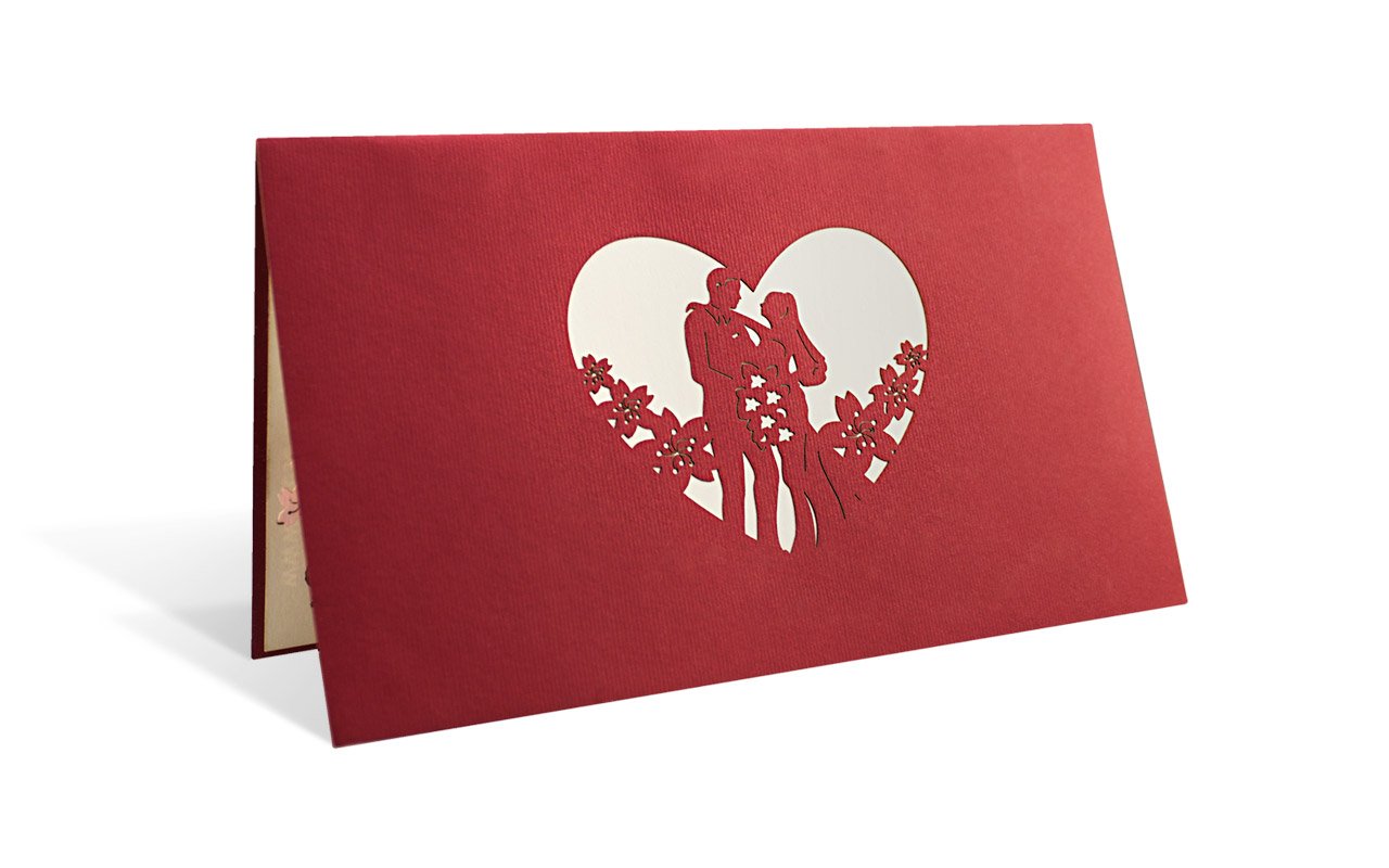 cherry blossom tree wedding cards, unusual wedding pop up cards with envelope, wedding invitations, wedding wishes, wedding anniversary greetings, tie the knot invite, congrats to bride and groom, L10